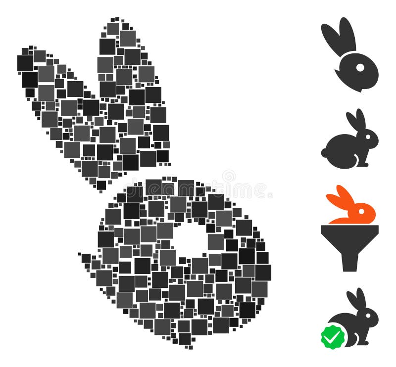 Square Rabbit Cartoon Illustration Stock Vector - Illustration of happy ...