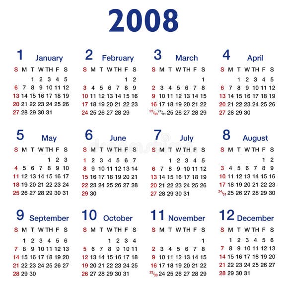 2008 Calendar Stock Illustrations – 440 2008 Calendar Stock ...