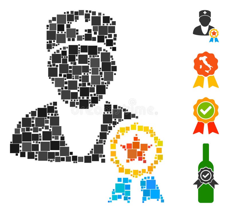 Square Recommended by Doctors Icon Vector Collage Stock Vector ...