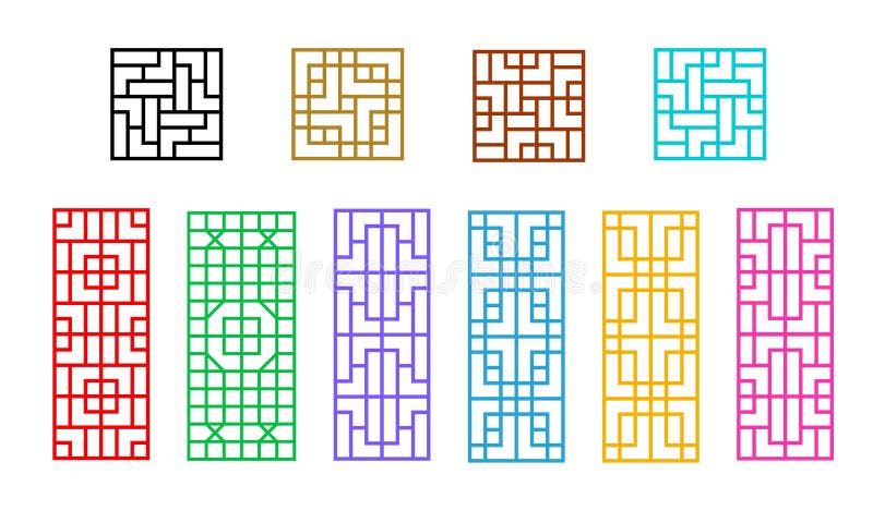 Set of Chinese Window with Pattern, Vector Stock Vector - Illustration ...