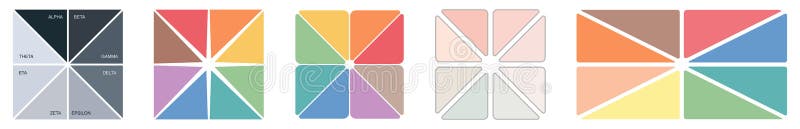 Square or Rectangle Divided into Equal Triangle Segments, Parts in ...