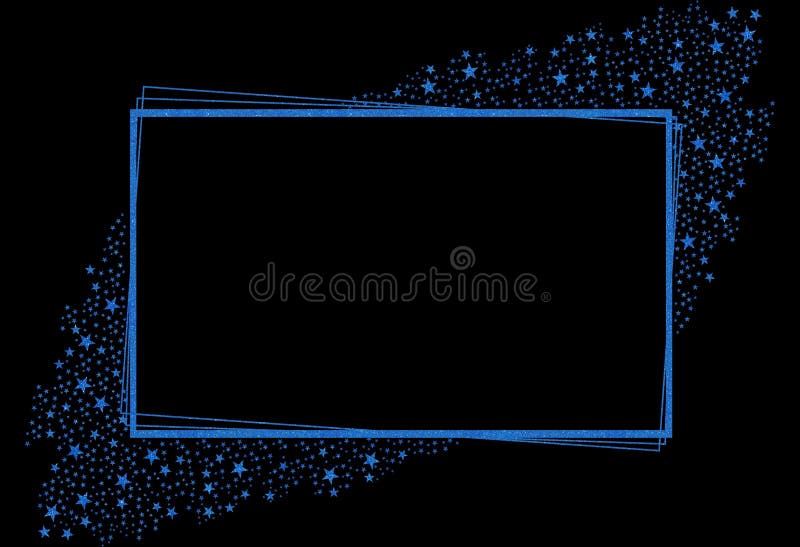 Retangle or Square Frame with Blue Sparkle Glitter Stars 11 Stock Photo ...