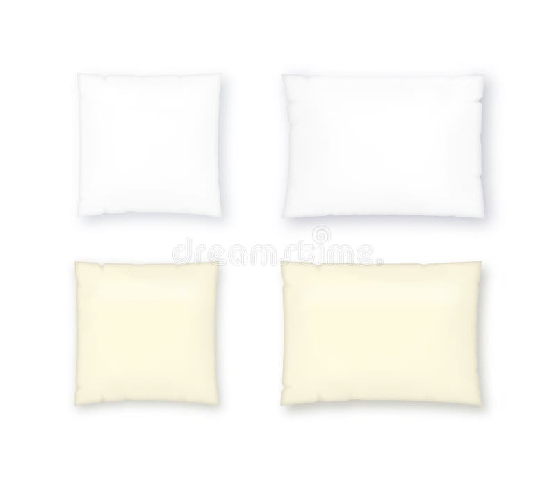 Square, Rectangular and Bolster Pillow. Pillow Mockup in Front View ...