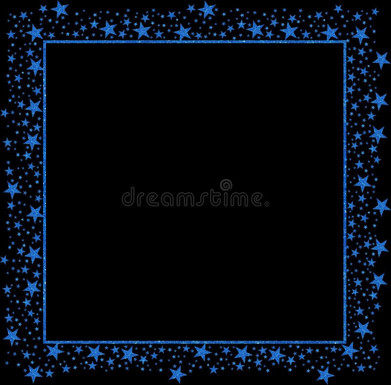Square or Rectangular Frame Design with Sparkling Blue Stars 14 Stock ...