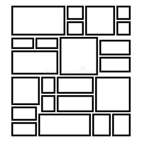 Square and Rectangular Frames on the Wall Stock Vector - Illustration ...