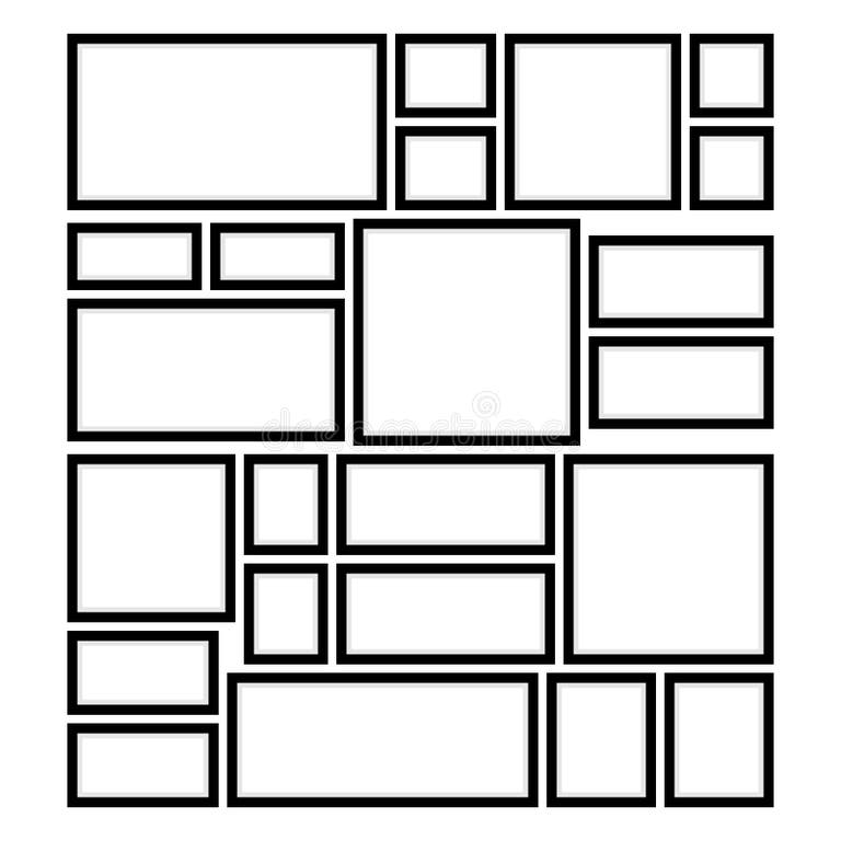 Square and Rectangular Frames on the Wall Stock Vector - Illustration ...