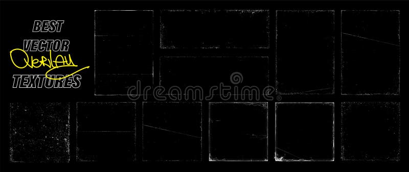 Square, Rectangular Overlay Textures Stamps Set. Grunge Texture Stock ...