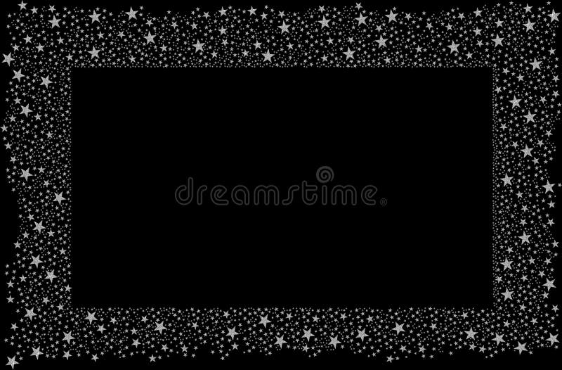 Square or Rectangular Frame with White Silver Sparkle Glitter Stars 13 ...