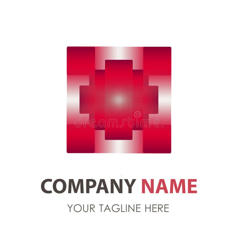 Square Red Abstract Logo Template Vector Stock Vector - Illustration of ...