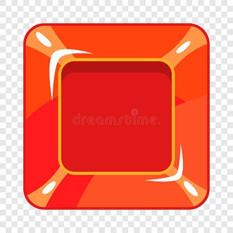 Square Red Button Icon Cartoon Style Stock Illustrations – 409 Square ...