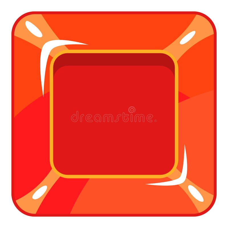 Square Red Button Icon Cartoon Style Stock Illustrations – 339 Square ...