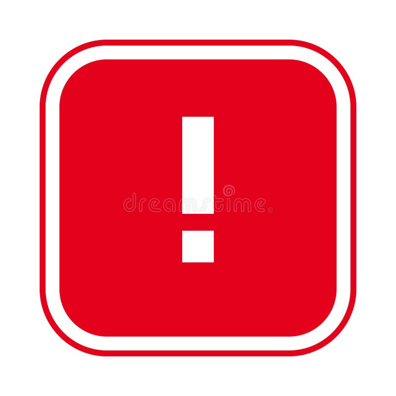 Square Red Exclamation Point Icon, Button, Attention Symbol On White ...