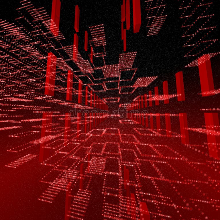 Square Red Matrix Background Stock Illustration - Illustration of ...