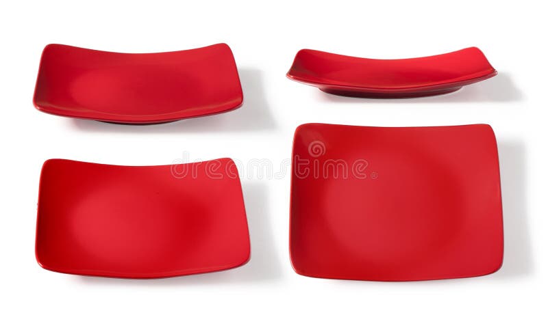 Square red plate stock photo. Image of quadratic, dish - 43088664