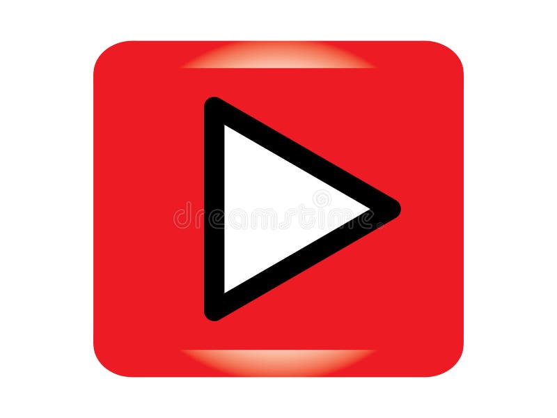 Play Icon Red Square Button Stock Illustration - Illustration of ...