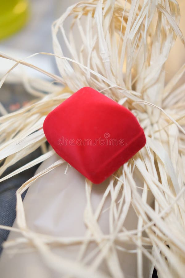 Square Red Velvet Box for Jewelry Stock Photo - Image of marriage ...