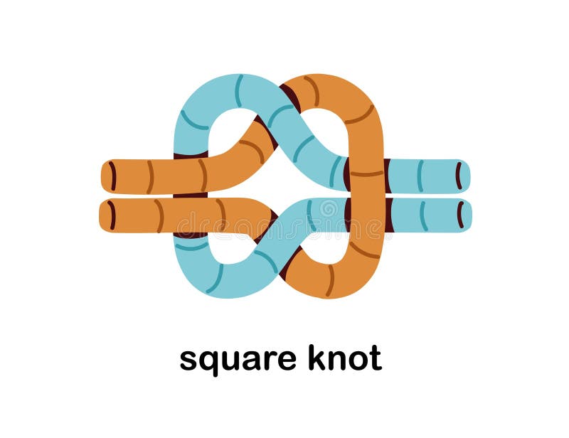 Square Reef Knot Tying Two Ropes. Strong Double Binding, Intertwined ...
