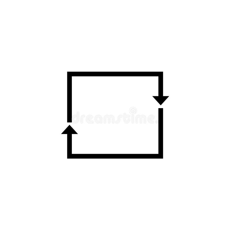 Square Replay Reload Icon, Simple Digital 2 Way Direction Arrows Flat ...