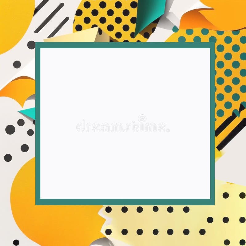 Square Retro Pattern in 90s Style. Modern Design Stock Illustration ...