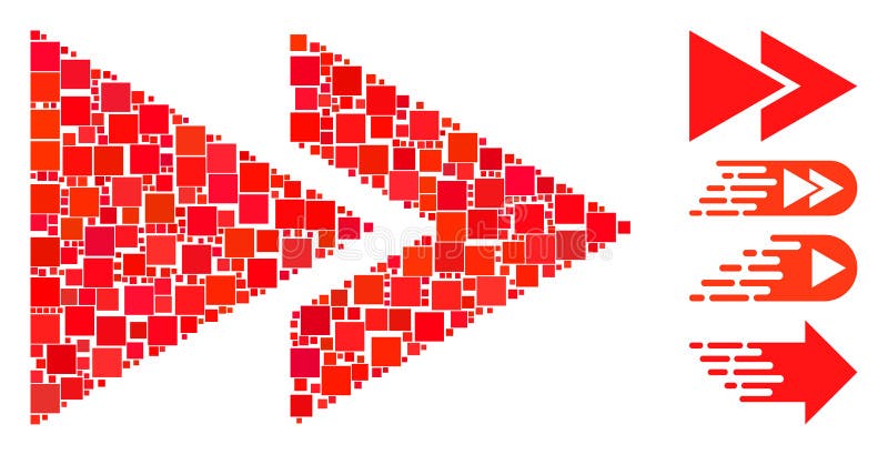 Square Rewind Forward Icon Vector Mosaic Stock Vector - Illustration of ...