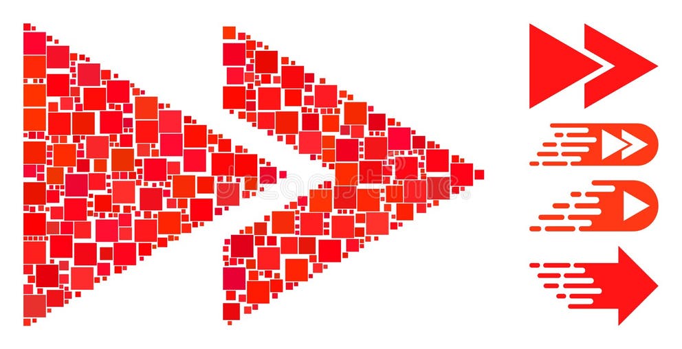 Square Rewind Forward Icon Vector Mosaic Stock Vector - Illustration of ...