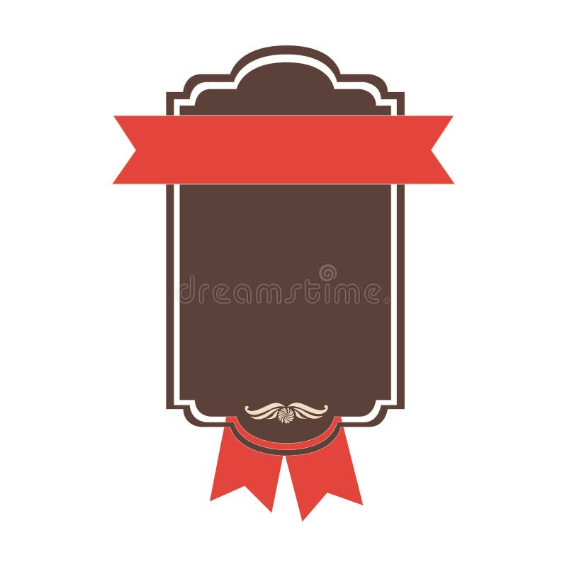 Square ribbon emblem icon stock illustration. Illustration of logotype ...