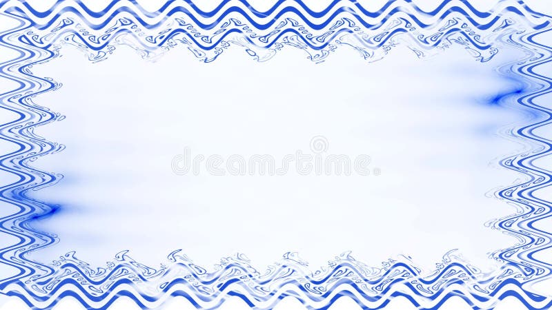 Square Richly Decorated, Wavy, Neon Glowing Blue Rectangular Horizontal ...