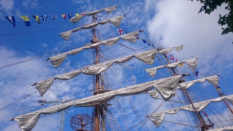 Square rig sails stock image. Image of square, adventure - 76865559