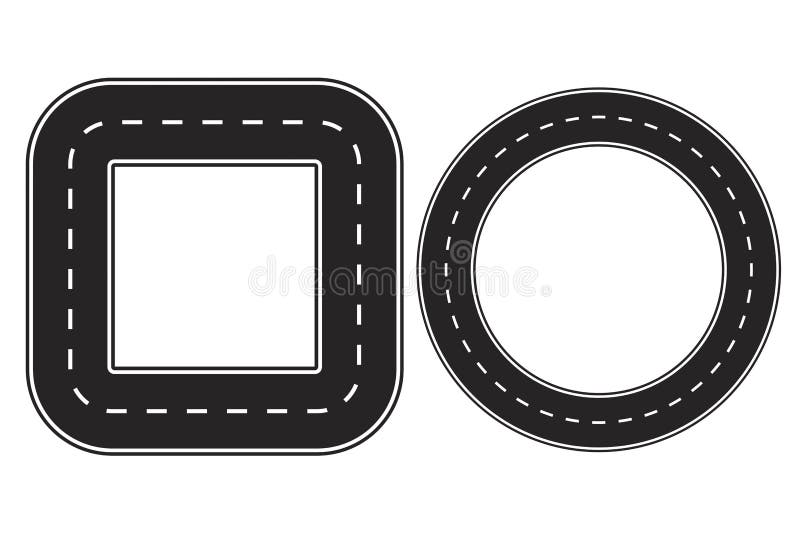 Square Road. Circle Road. Path Shapes. Motion Concept. Vector Abstract ...