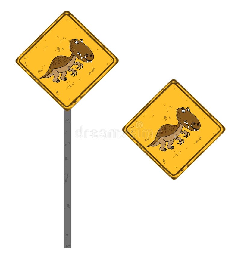 Dinosaur Road Sign Stock Illustrations – 122 Dinosaur Road Sign Stock ...