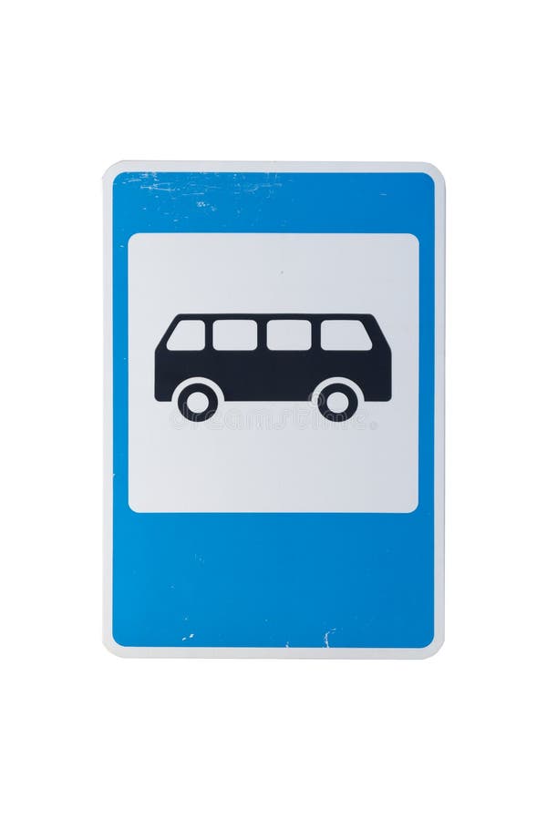 Square Road Sign `Bus Stop` Isolated on White Stock Photo - Image of ...