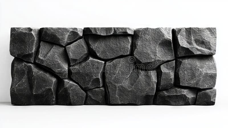 Square Rock Slab, Viewed from Above, Isolated Against a White ...