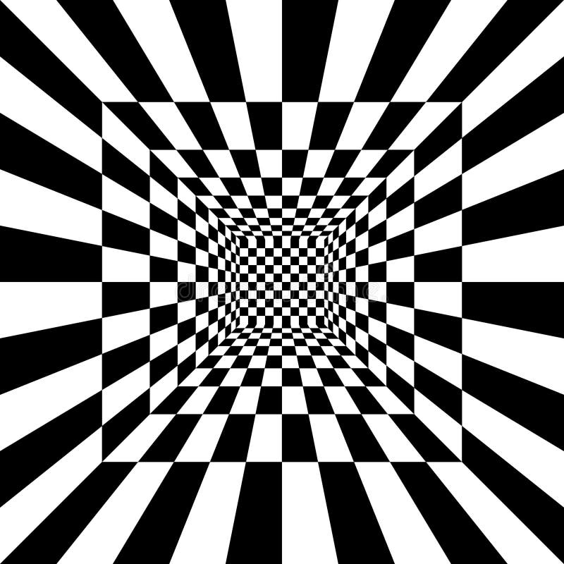 Square Room with Checkered Surface. Hall, Studio or Portal Interior ...