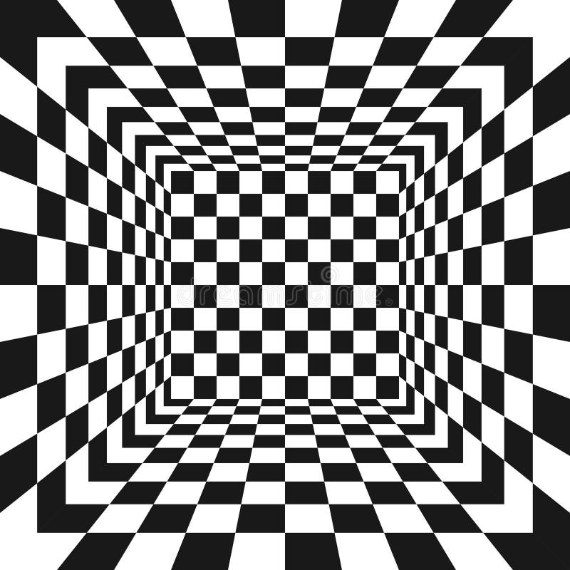 Square Room with Checkered Texture. Hall, Studio or Portal Interior in ...