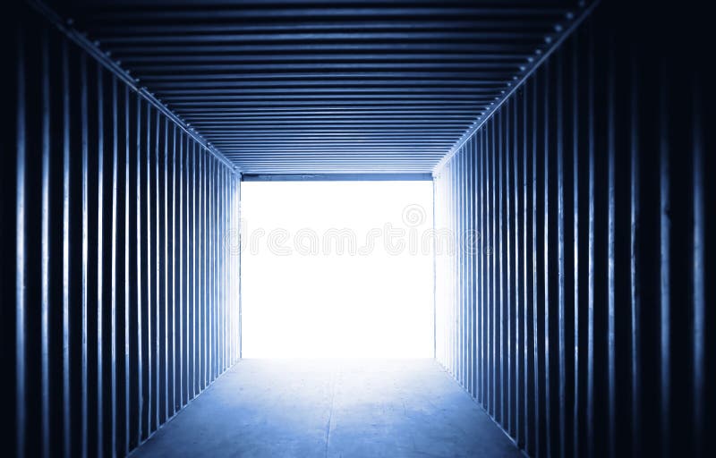 Square Room Space Opening White Backdrop. Empty Shipping Cargo ...