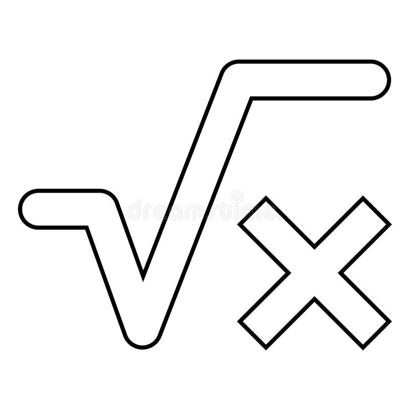 Square Root of X Axis Icon Black Color Vector Illustration Simple Image ...