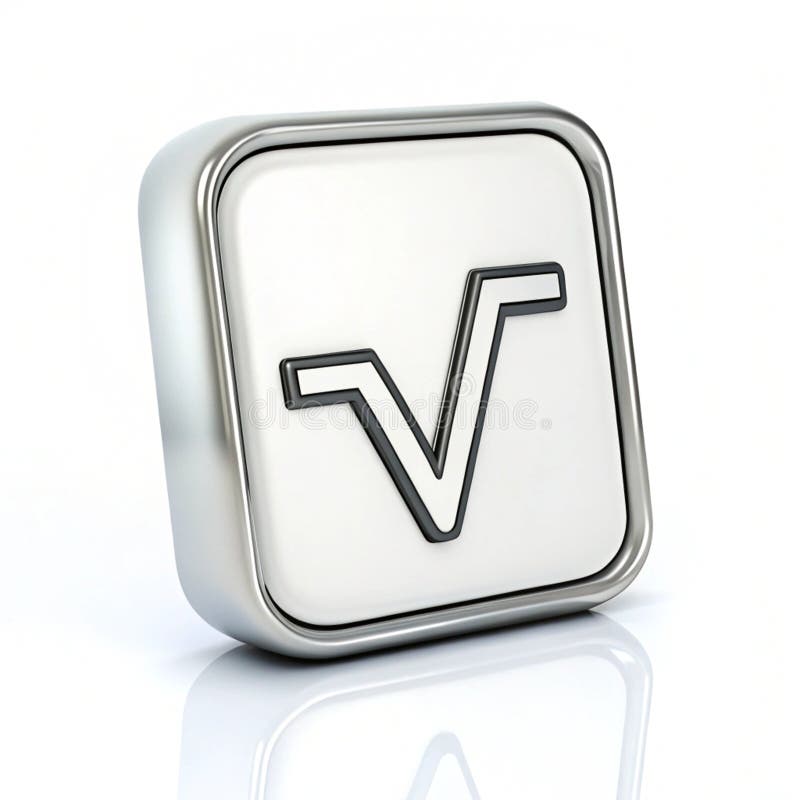Square Root Symbol 3D Icon stock illustration. Illustration of concept ...