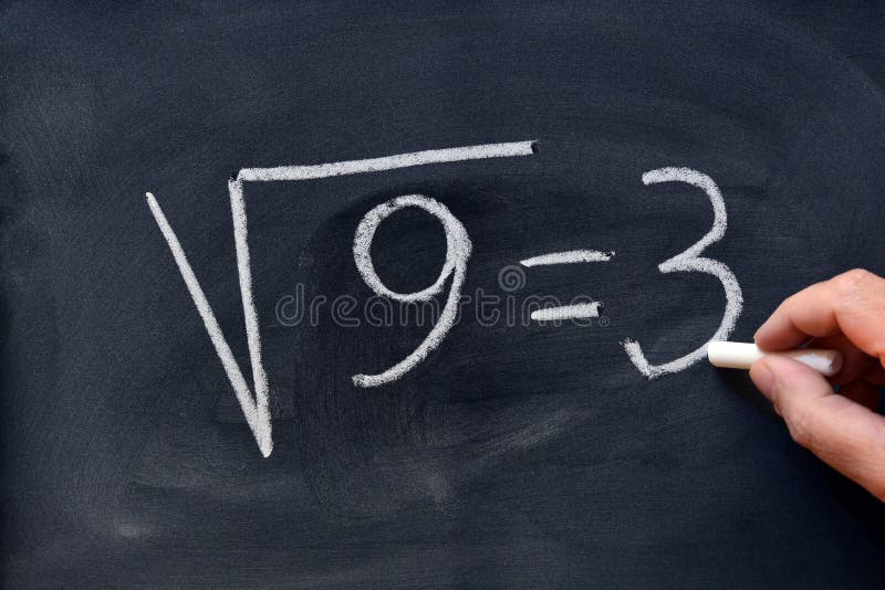 Square Root Written on a Blackboard Stock Photo - Image of close ...