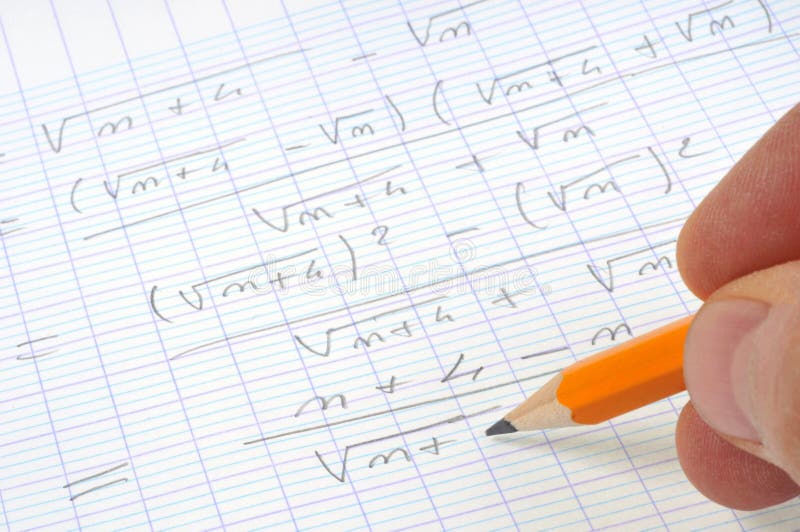 Square Roots Written on a Sheet of Paper Stock Illustration ...