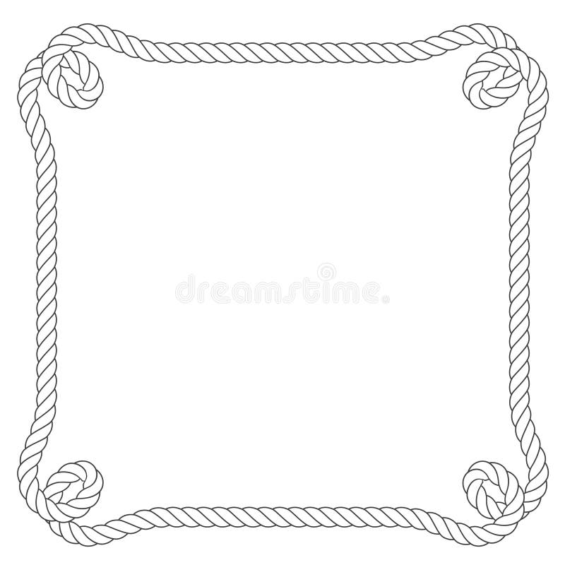 Square Rope Frame with Loops in Corners, Twine Simple Border Stock ...