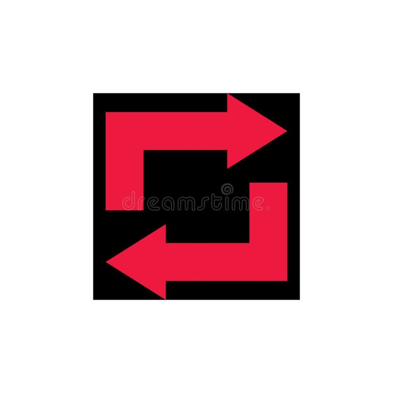 Square Rotation Arrow Geometric Design Symbol Vector Stock Vector ...