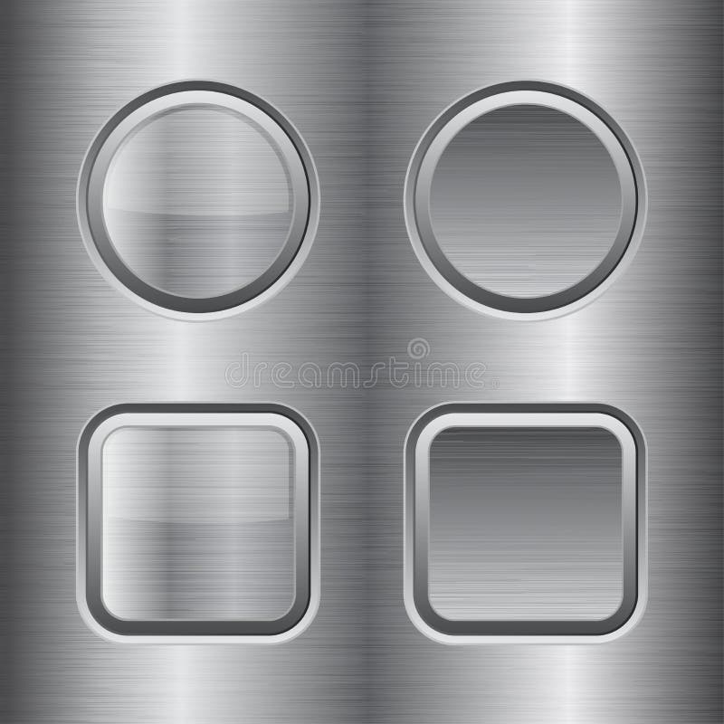 Set of Buttons with Metal Base. Stock Vector - Illustration of buttons ...