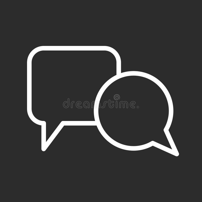 Square and Round Speech Balloons on Black Background. Note, Message ...