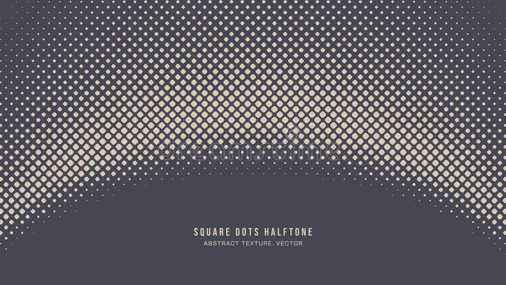Square Rounded Dots Half Tone Pattern Arc Border Vector Abstract Background Stock Vector