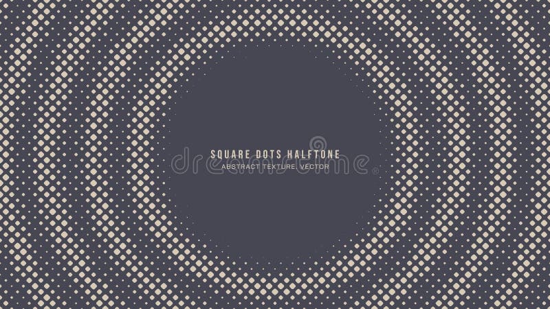 Square Rounded Dots Halftone Pattern Concentric Circles Frame Vector ...