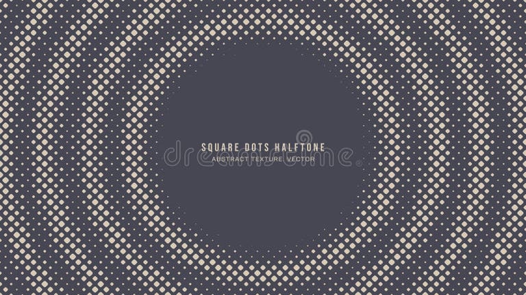 Square Rounded Dots Halftone Pattern Concentric Circles Frame Vector ...