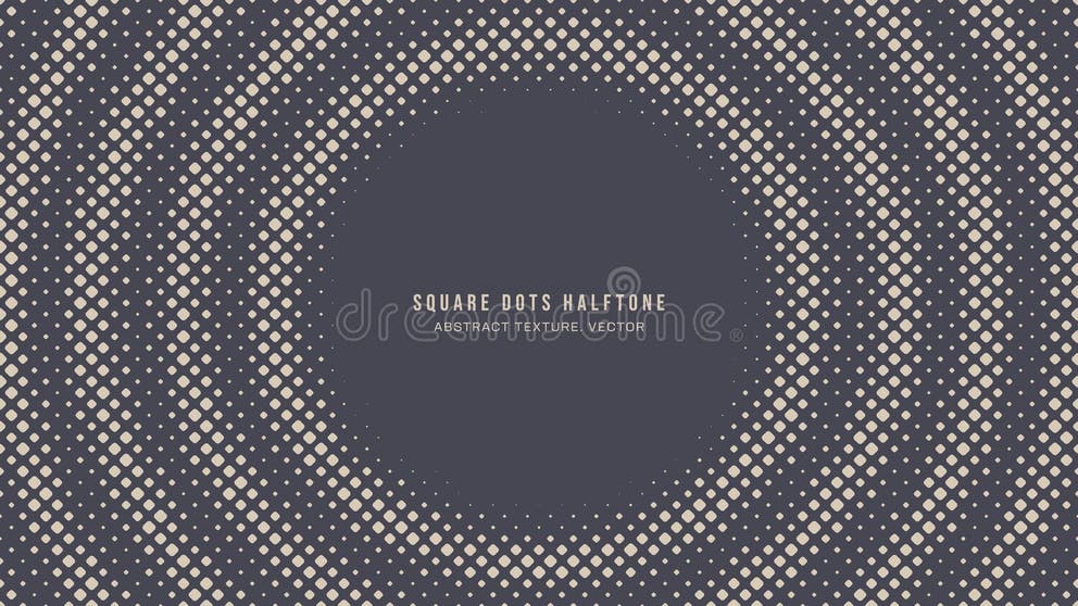 Square Rounded Dots Halftone Pattern Concentric Circles Frame Vector ...