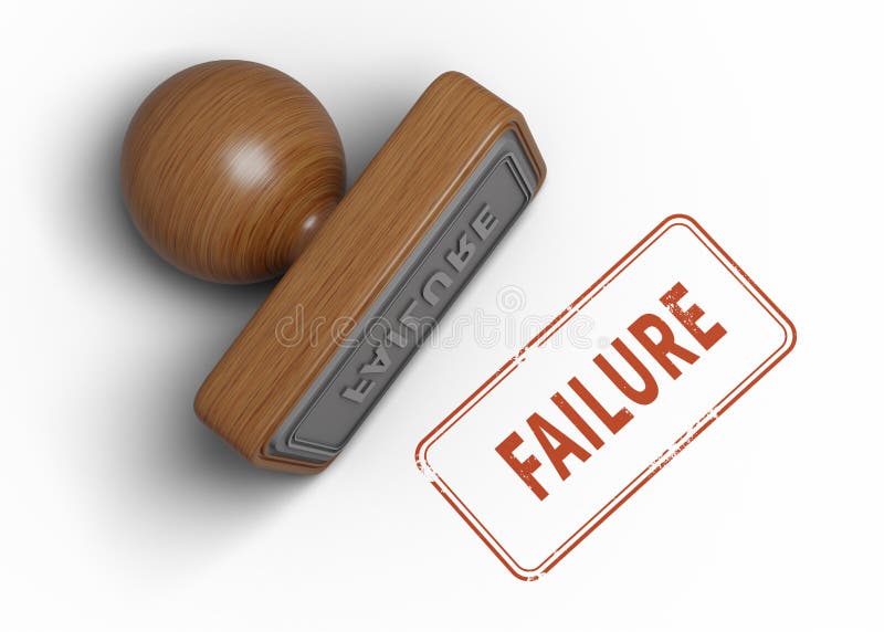 Square Rubber Stamp with the Word Failure ,3d Stock Image ...