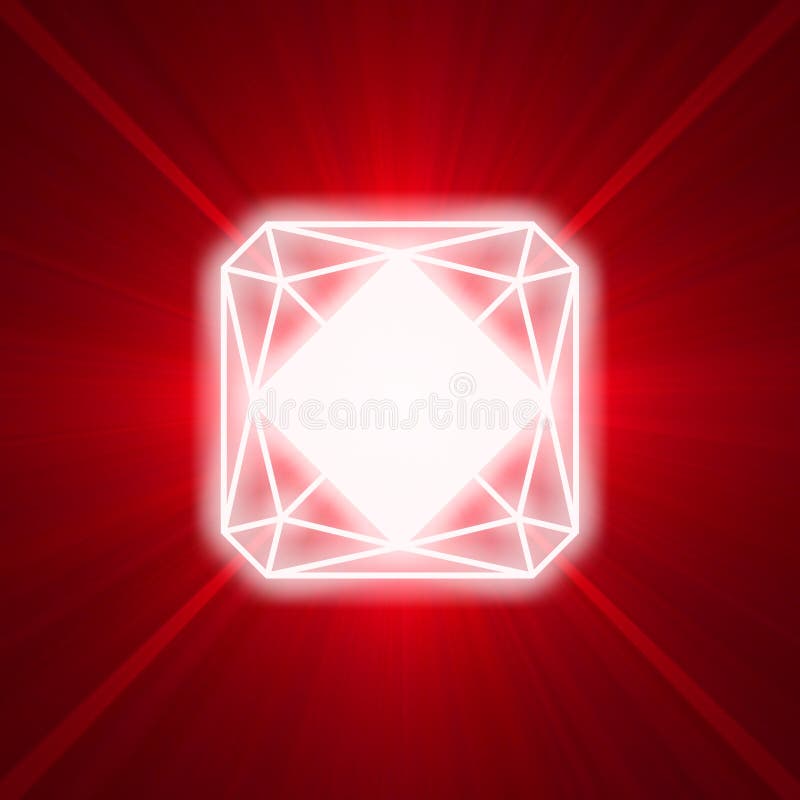 Square Ruby Glowing Light Flare Stock Illustration - Illustration of ...