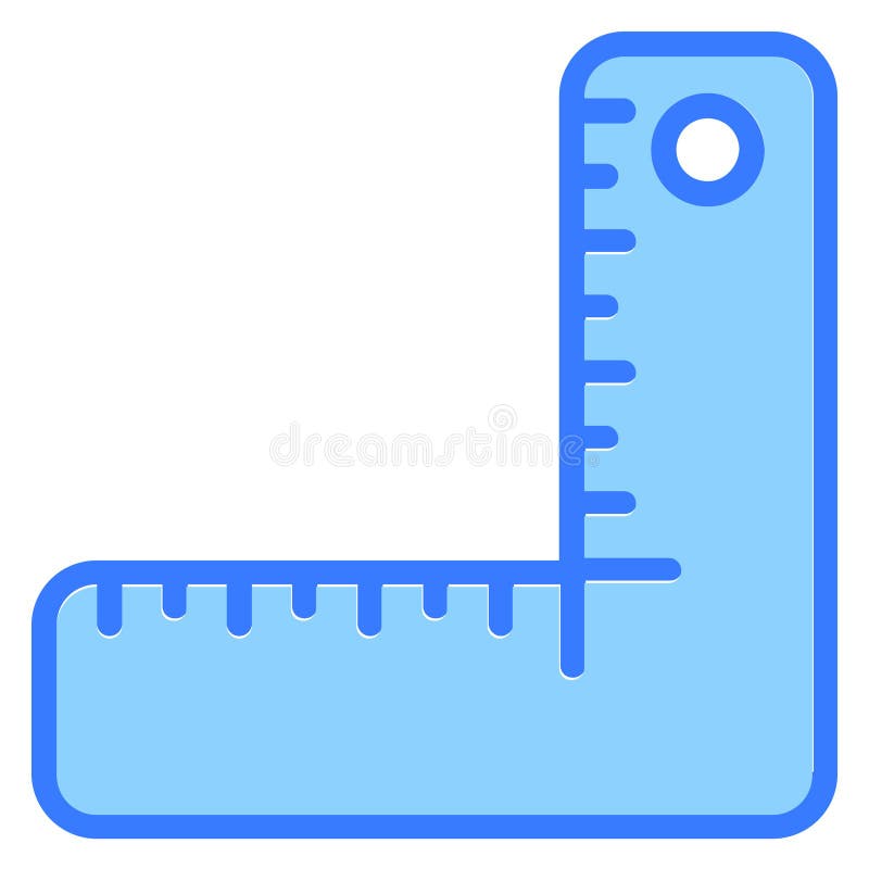 Square Ruler Blue Out Line Vector Design Stock Vector - Illustration of ...